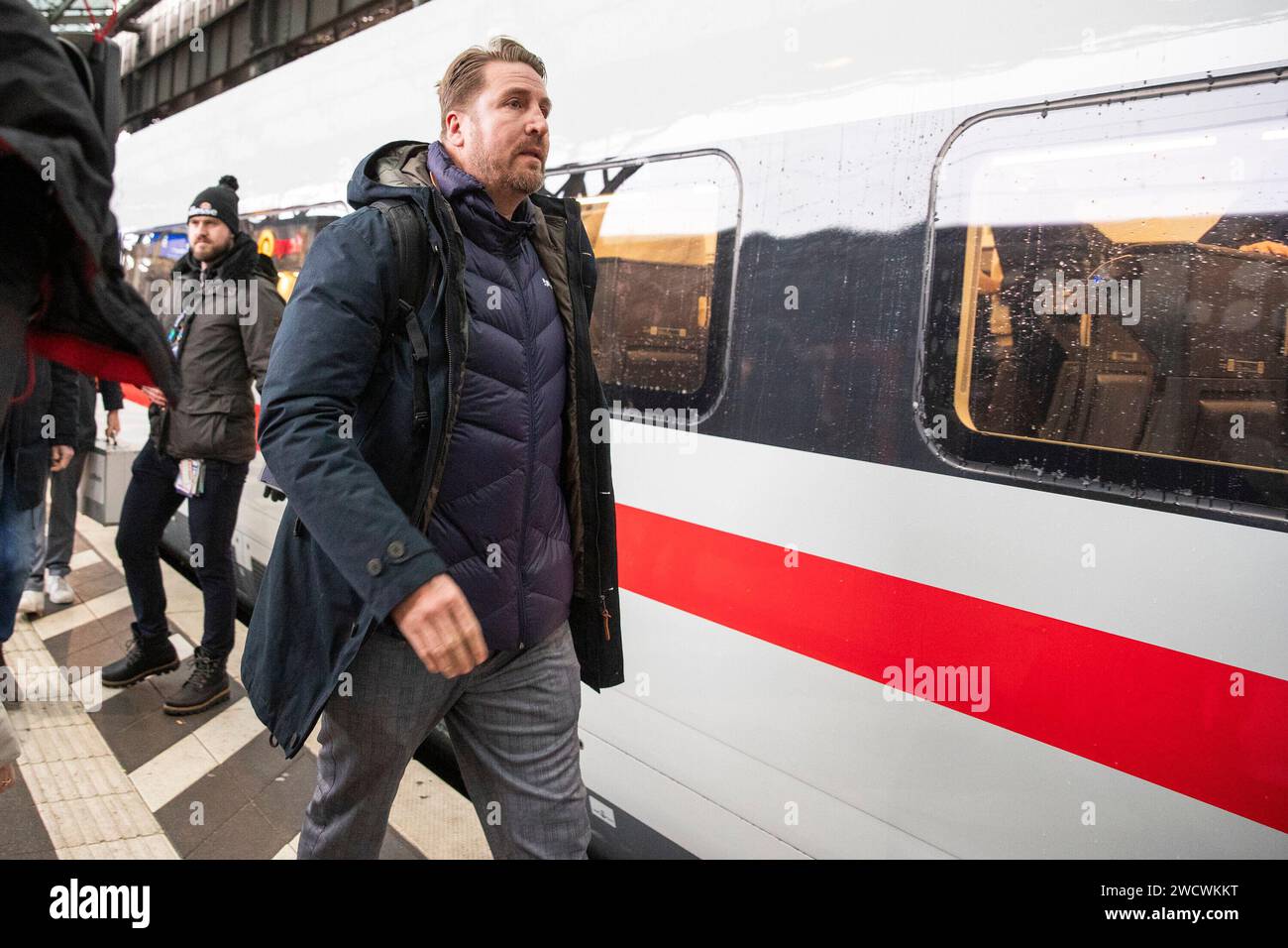 Oliver Roggisch beim Empfang der deutschen Handballnationalmannschaft am Hauptbahnhof, AM 17.01. ...