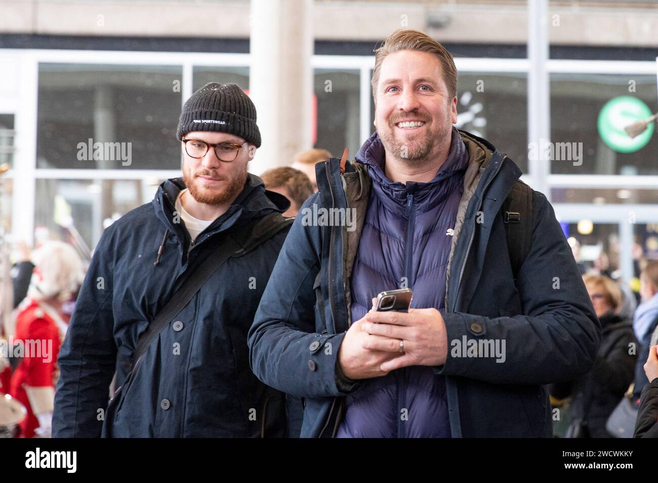 Oliver Roggisch beim Empfang der deutschen Handballnationalmannschaft am Hauptbahnhof, AM 17.01. ...