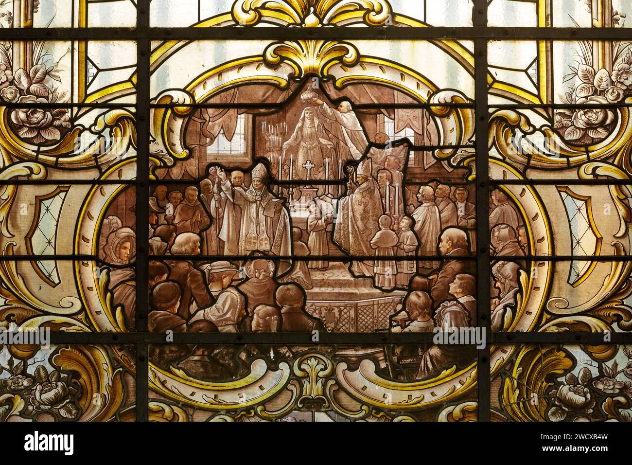 Francia, Meurthe et Moselle, Nancy, vetrate dipinte in grisaille ...