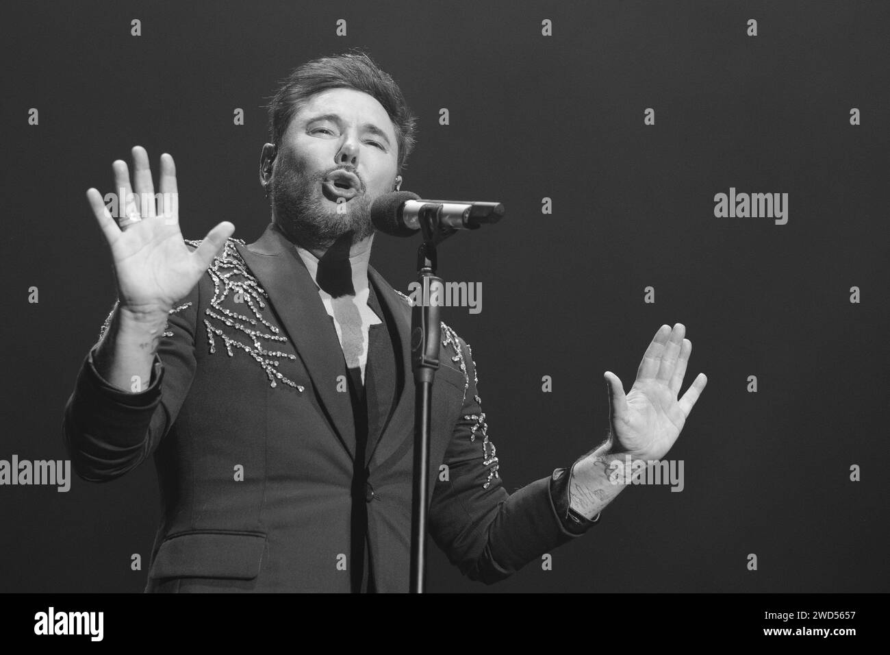 Il cantante Miguel Poveda durante una performance all'Inverfest 2024 ...