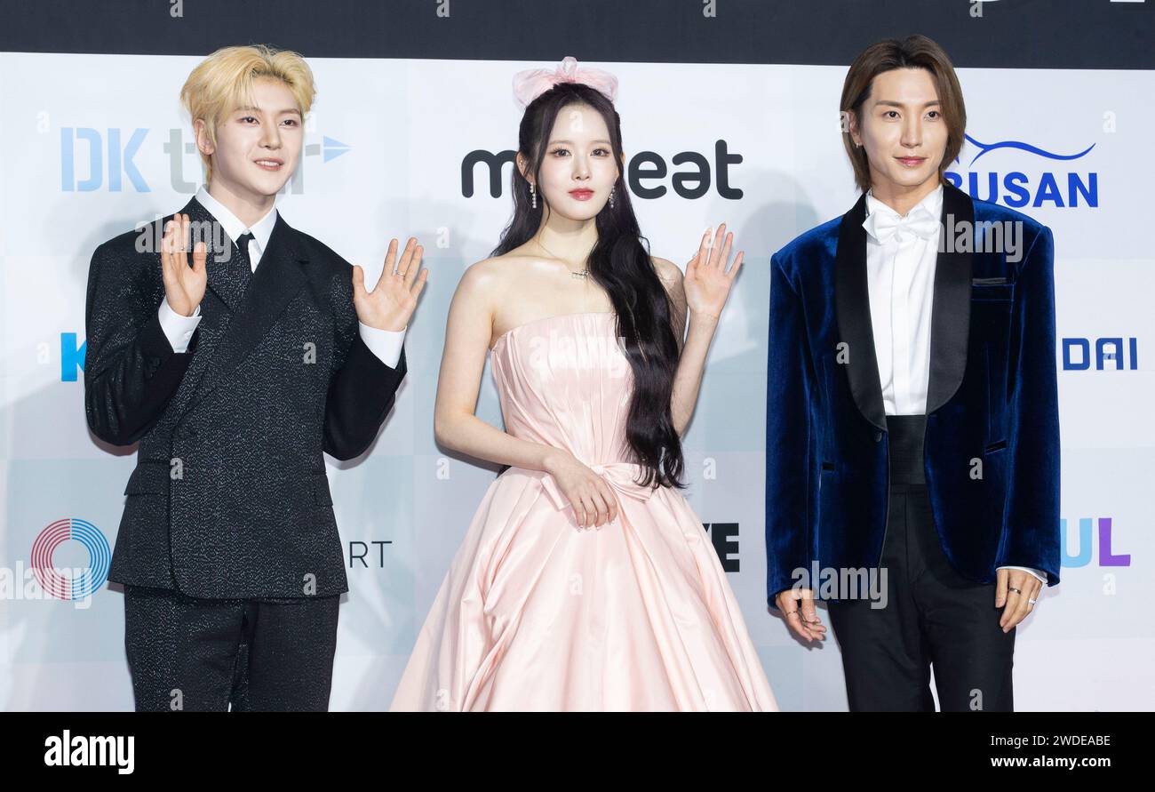 10 gennaio 2024 - Busan, Corea del Sud: (L-R) voce canadese-coreana ...