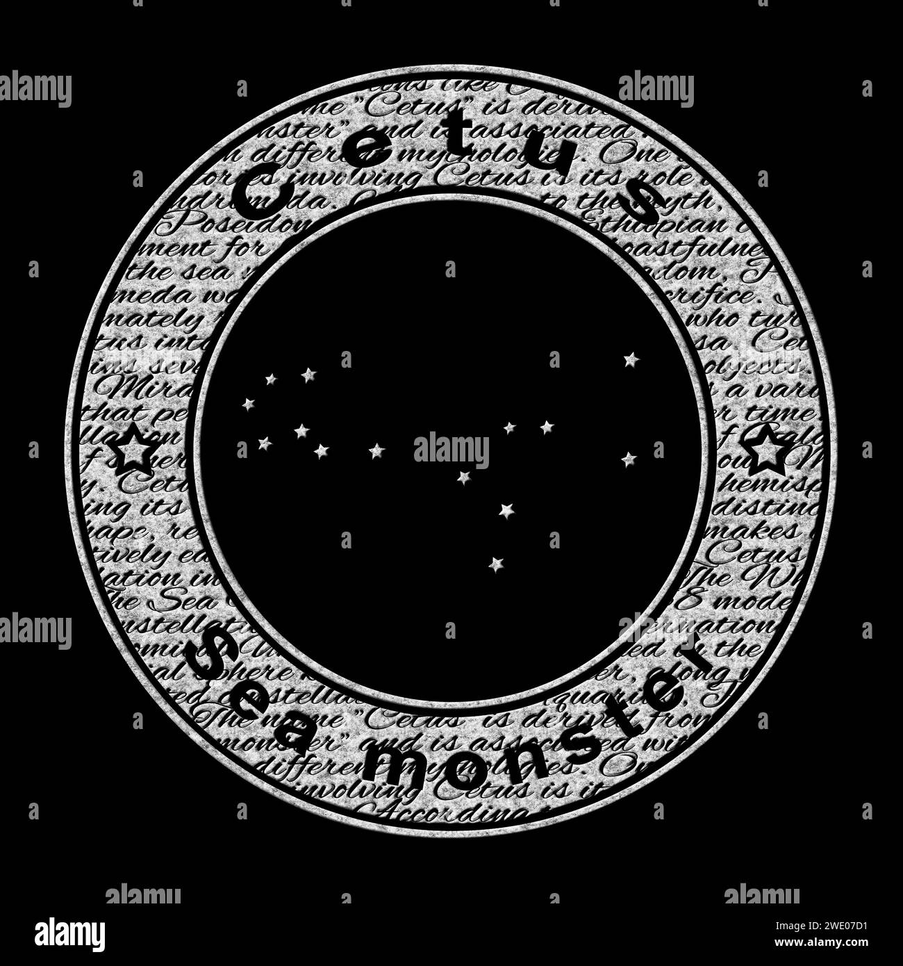 Constellation of cetus the whale Foto e Immagini Stock in Bianco e Nero ...