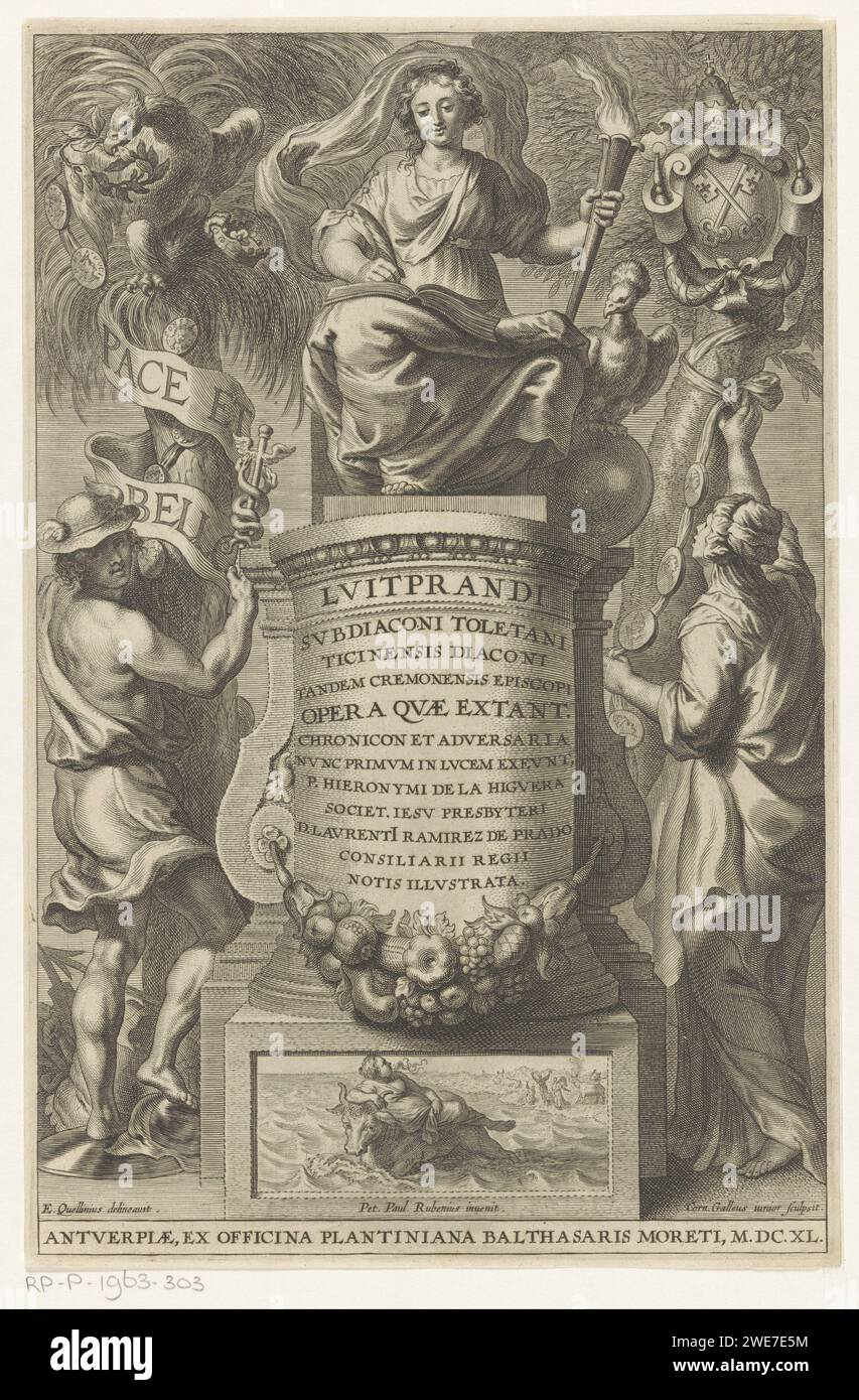 Storia seduto su un trono, Cornelis Galle (II), dopo Pietro Paolo ...