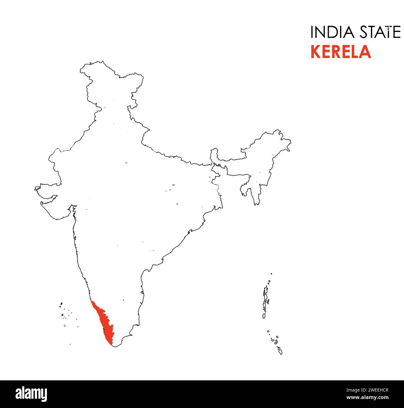 Simbolo della mappa del kerala Immagini Vettoriali Stock - Alamy