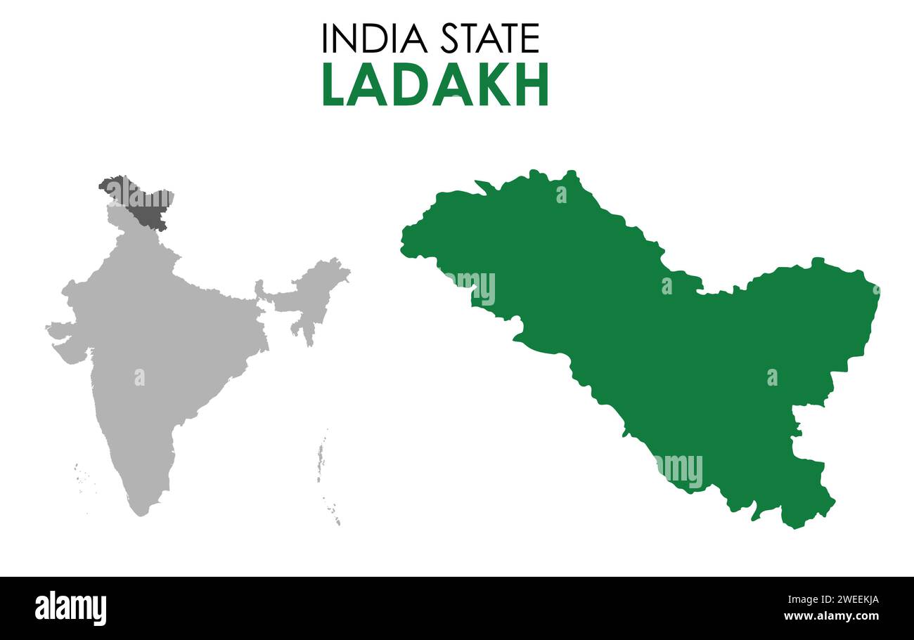 Mappa del ladakh degli stati indiani immagini e fotografie stock ad ...