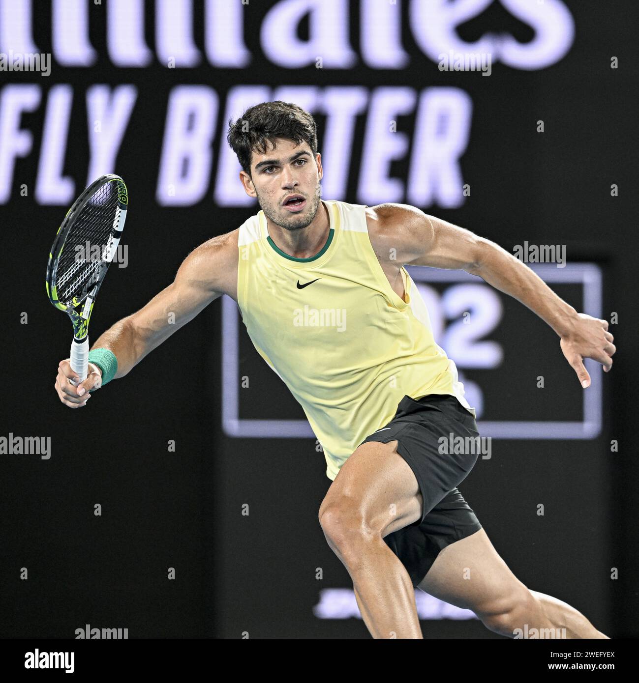 Carlos Alcaraz durante l'Australian Open AO 2024 Grand Slam Tournament ...