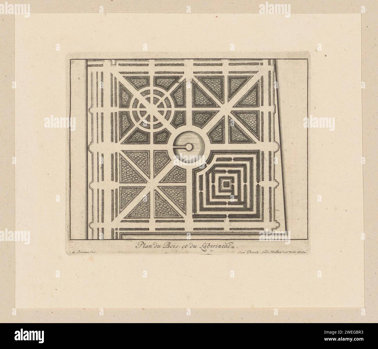 Mappa dei giardini di Gunterstein, Breukelen, Joseph Mulder, 1680 ...