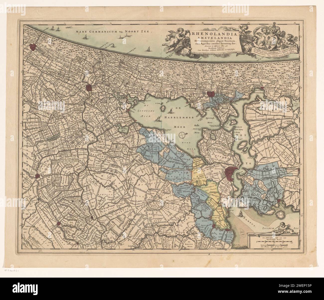 Mappa di Rijnland e Amstelland, Anonimo, in o dopo il 1677 - in o dopo ...