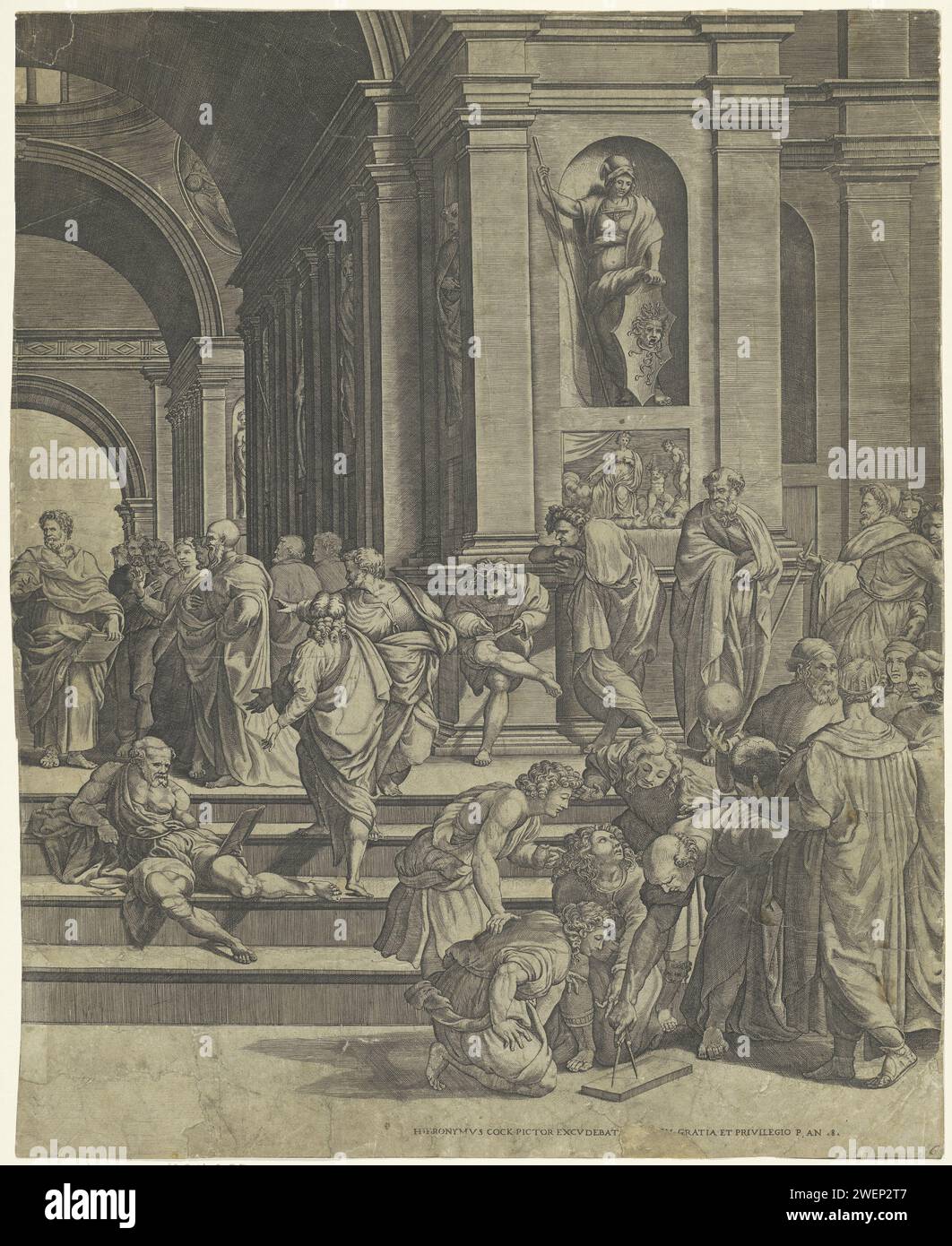 La scuola di Atene (parte giudice), Giorgio Ghisi, dopo Rafaël, 1530 ...