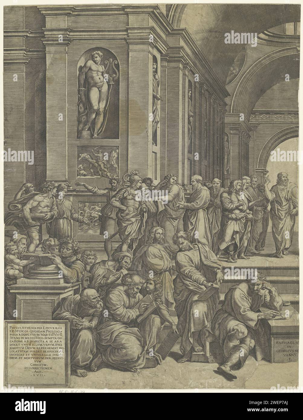 La scuola di Atene (parte sinistra), Giorgio Ghisi, dopo Rafaël, 1530 ...