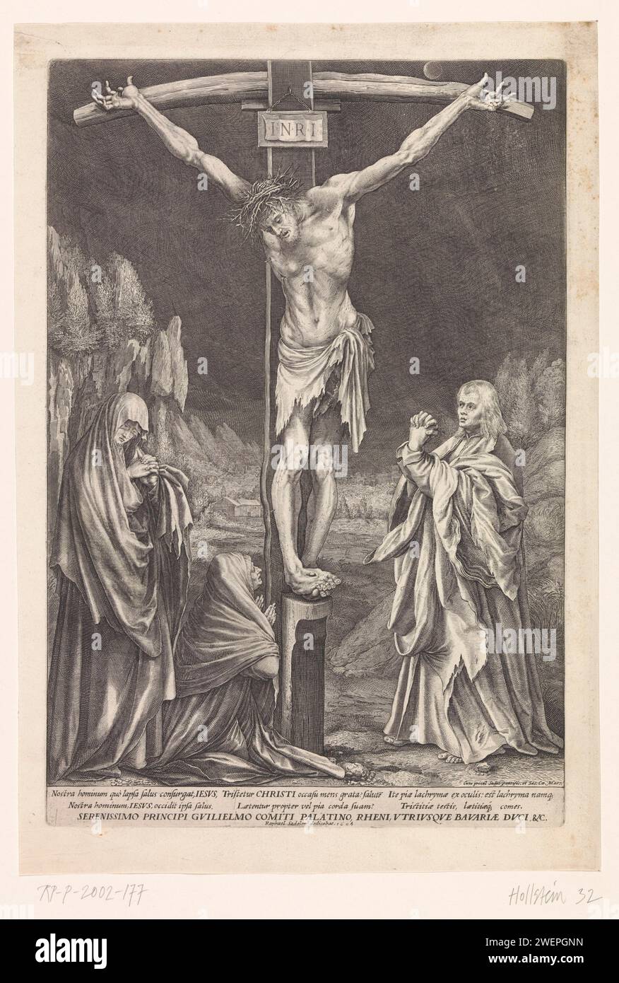 Cristo sulla croce, con Giovanni, Maria e Maria Maddalena, Raphaël Sadeler (i), dopo Mattia ...