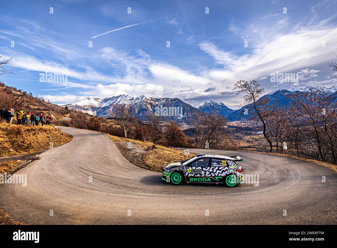 22 SOLBERG Oliver, EDMONDSON Elliott, Skoda Fabia RS Rally2, azione ...