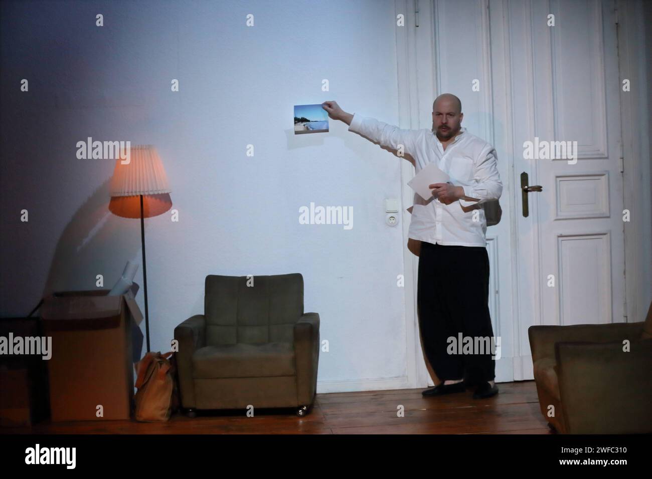 David Ruland als Lukas während der Fotoprobe für das Stück Postkarten ...