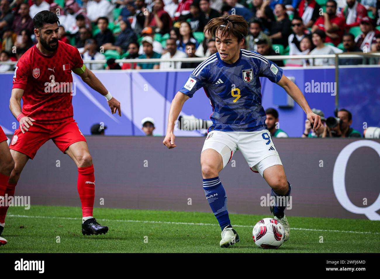 Doha, Qatar, 31 Jan 2024, AFC Asian Cup 2023 Round of 16 : Bahrain vs Giappone 1-3, Ritsu Doan ...