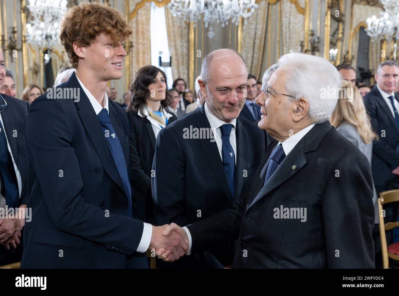 (240202) -- ROMA, 2 febbraio 2024 (Xinhua) -- il presidente italiano Sergio Mattarella (R ...