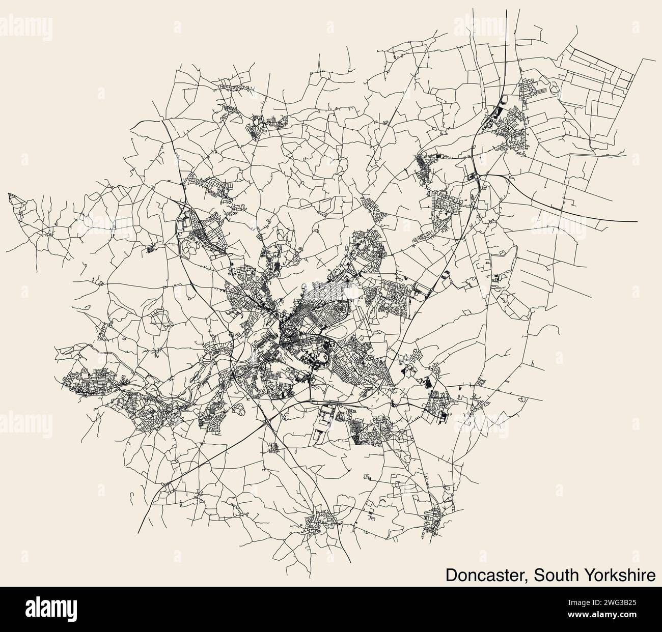Mappa di doncaster Immagini Vettoriali Stock - Alamy