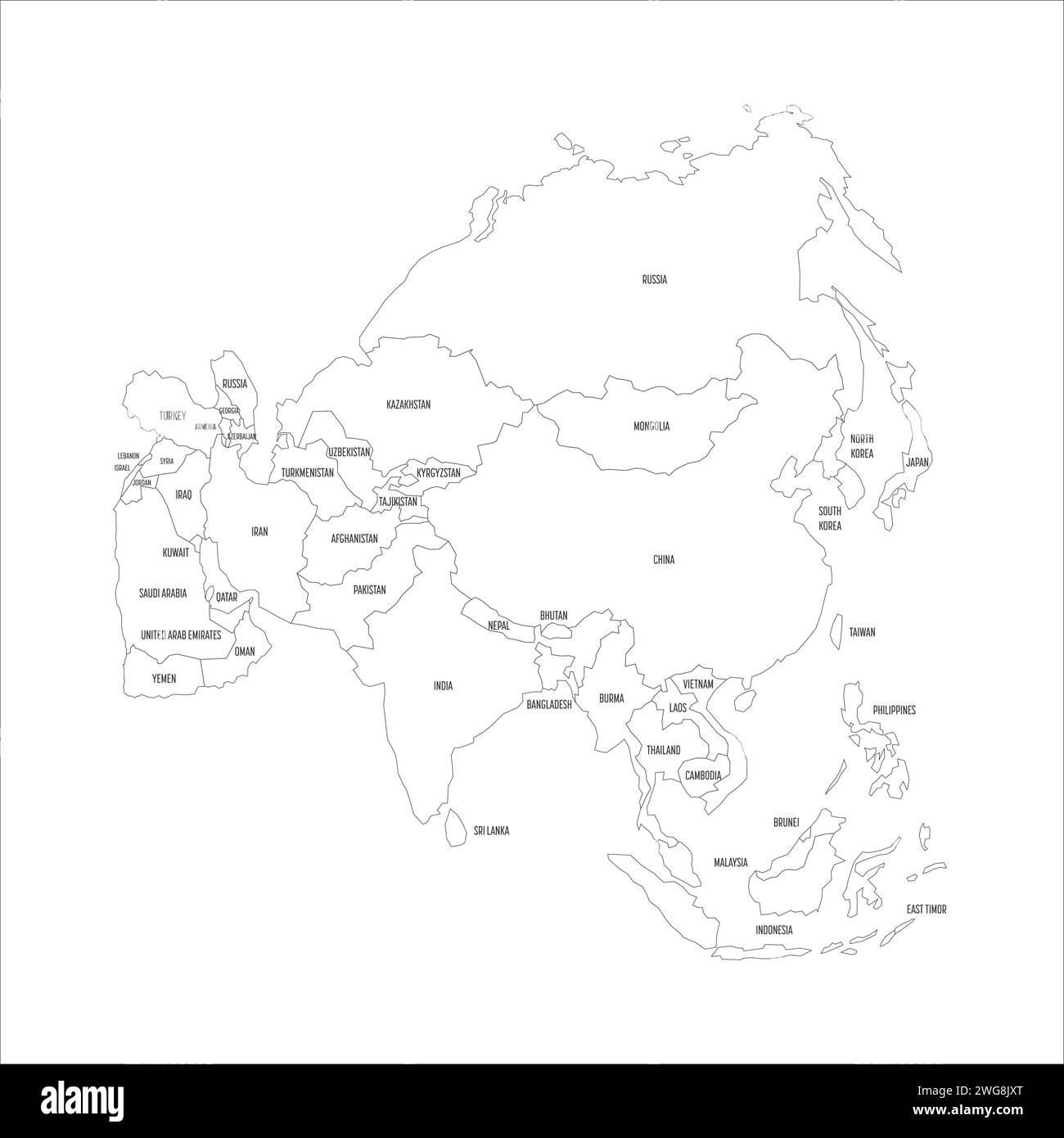 Mappa Dei Paesi Asiatici