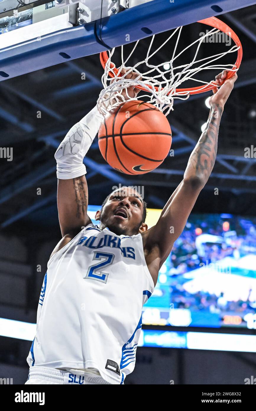 3 FEBBRAIO 2024: La guardia dei Saint Louis Billikens Larry Hughes II ...