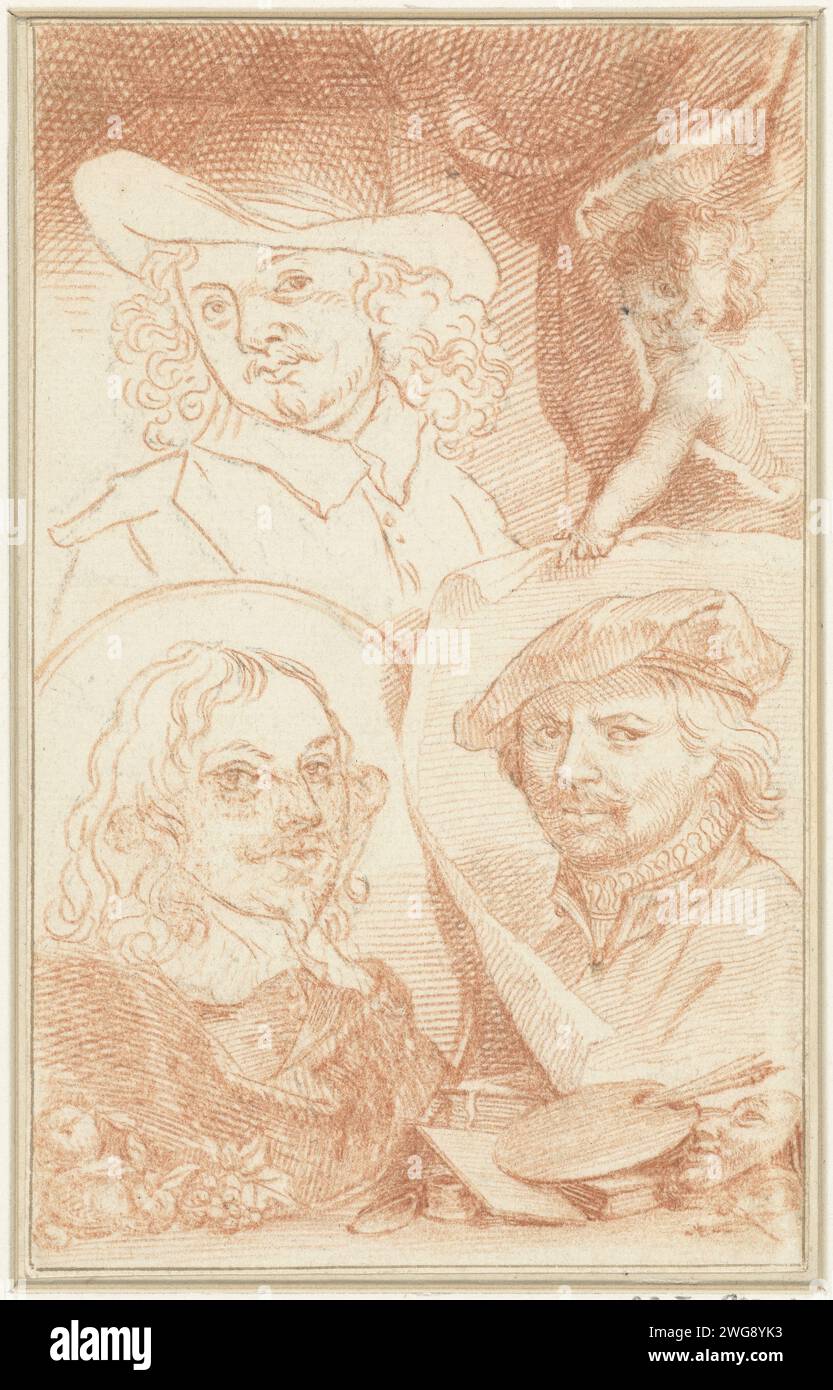 Ritratti di Leonard Bramer, Jan Davidsz. De Heem e un artista ...