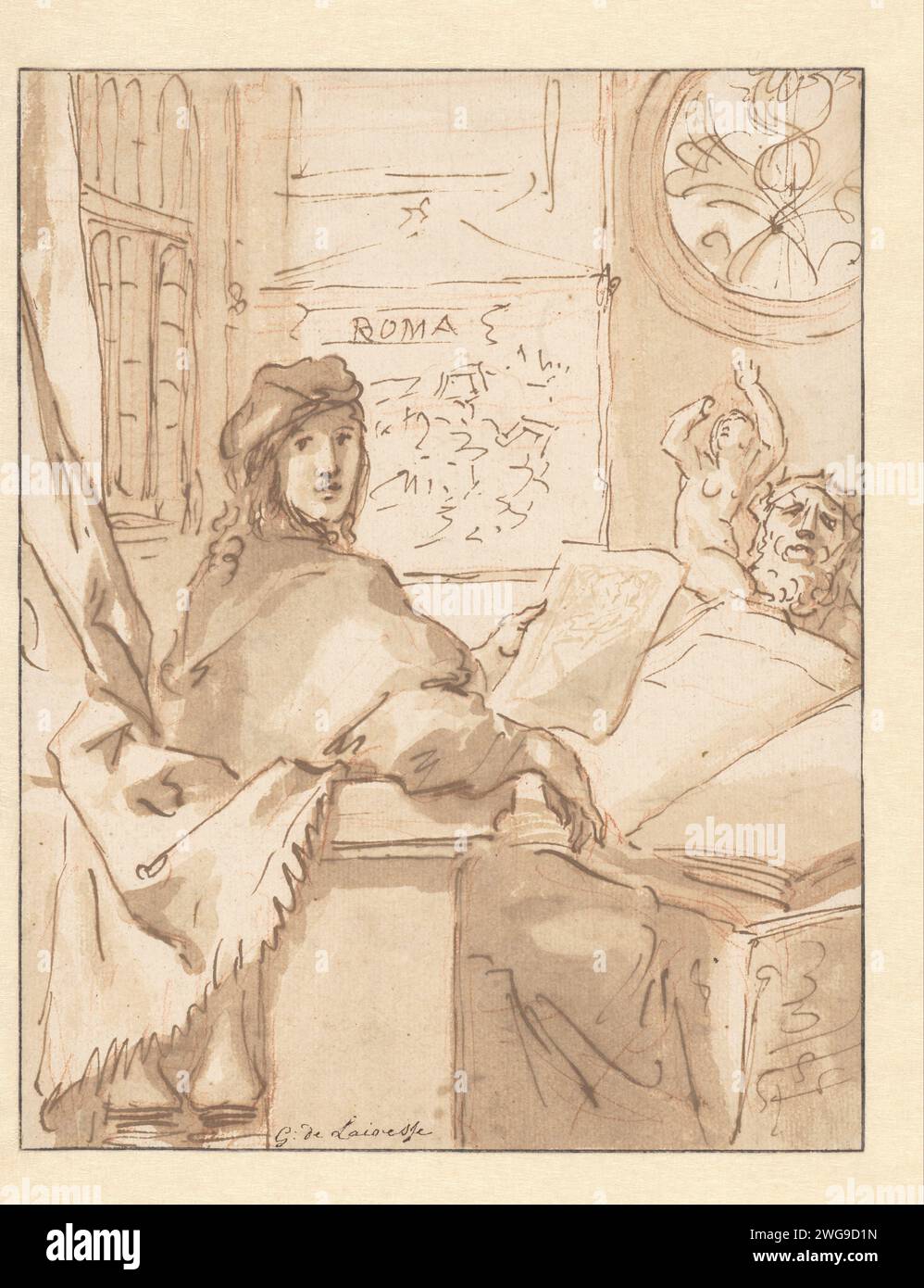 Portret van Philips de Flines, Gerard de Lairese, 1670 - 1675 carta da ...