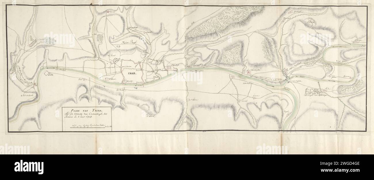 Mappa di Treviri, 1705, 1705 Mappa dei rinforzi intorno alla città di ...