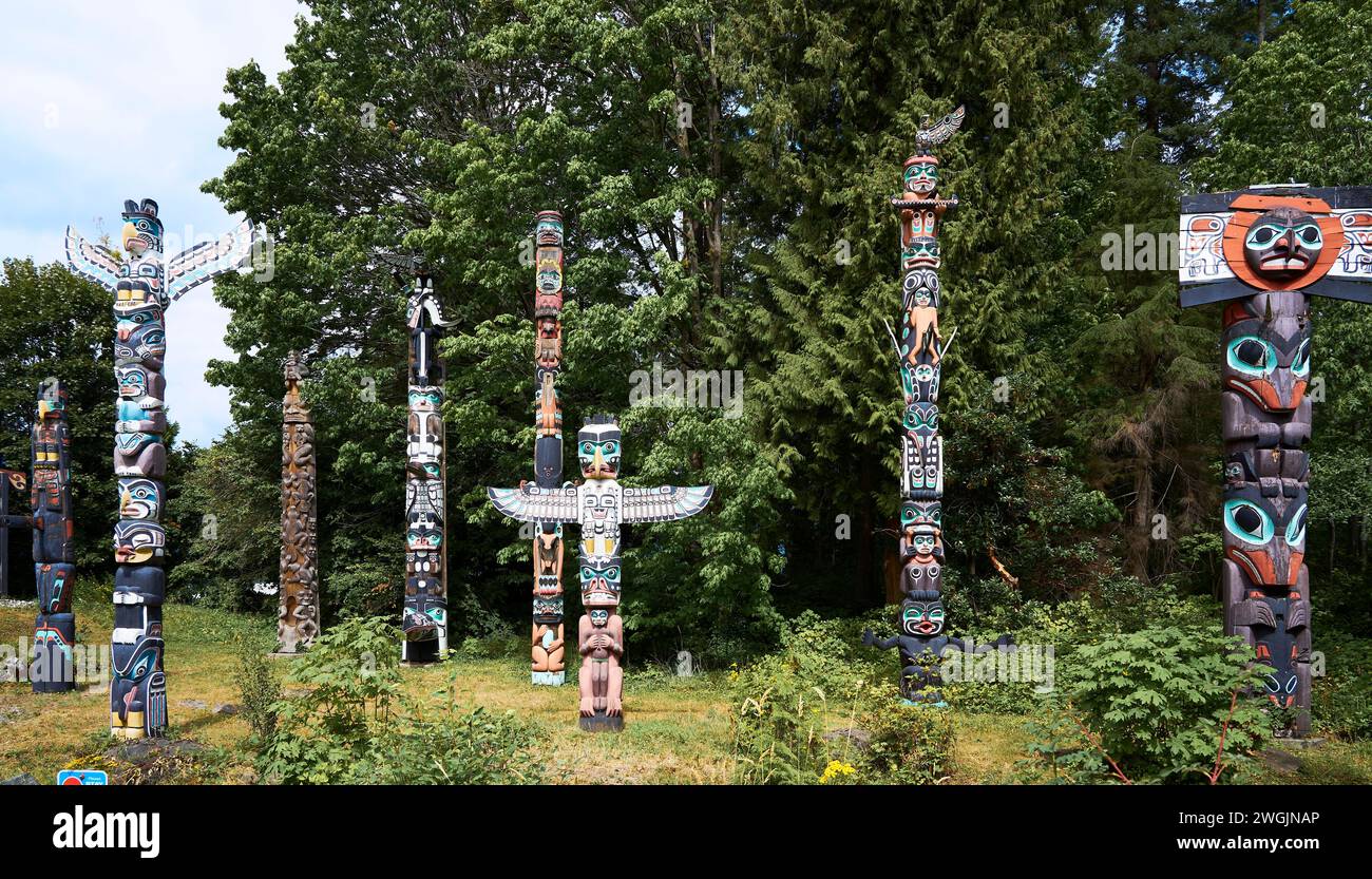 Totem poles brockton point stanley park vancouver british columbia ...
