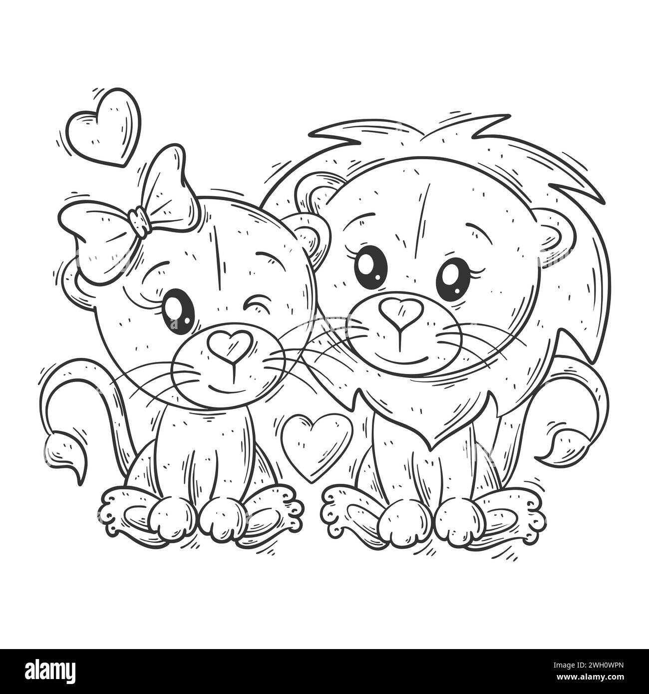 Come disegnare leoni da colorare immagini e fotografie stock ad alta ...