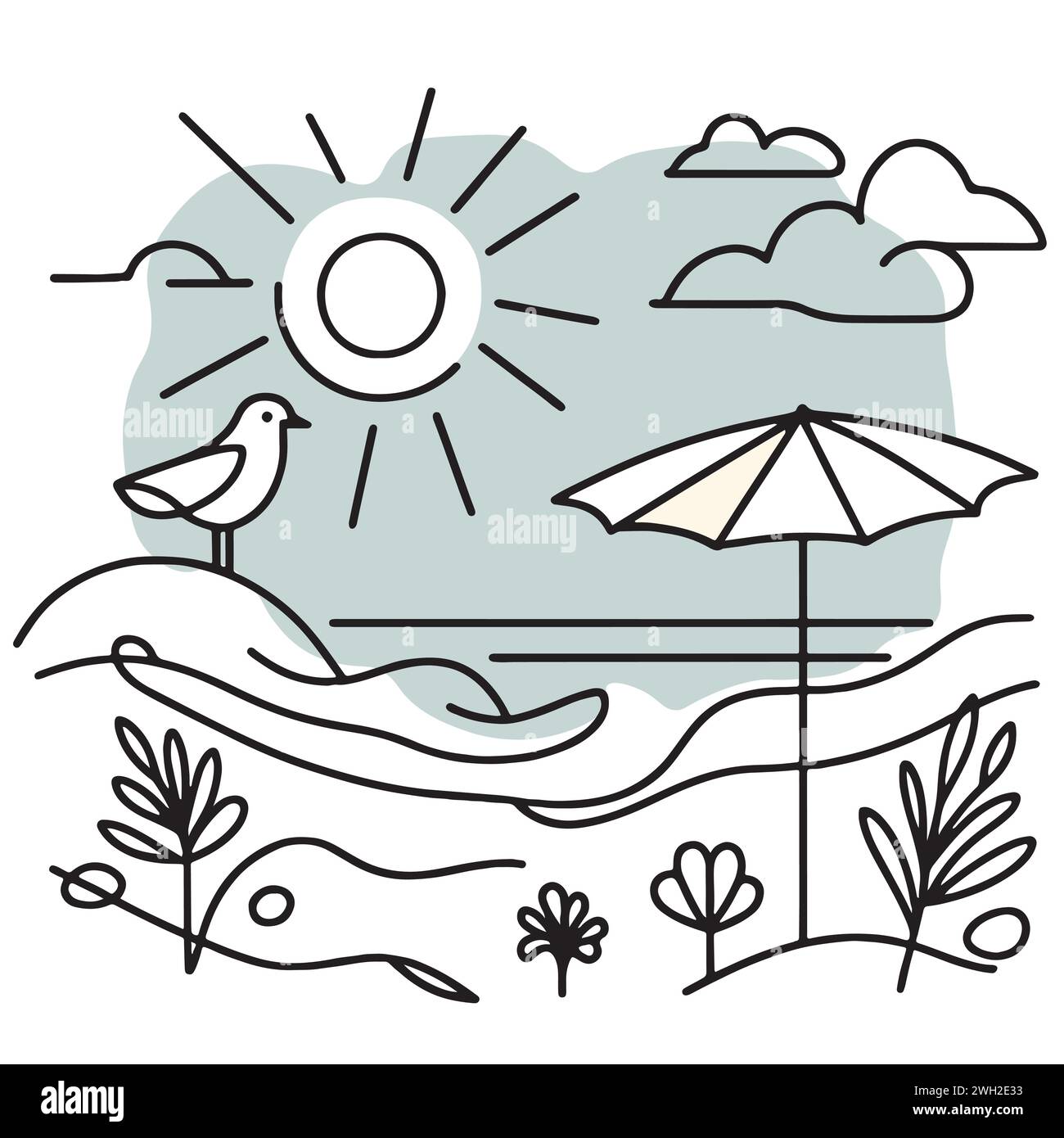 Coastal picnic Immagini Vettoriali Stock - Alamy