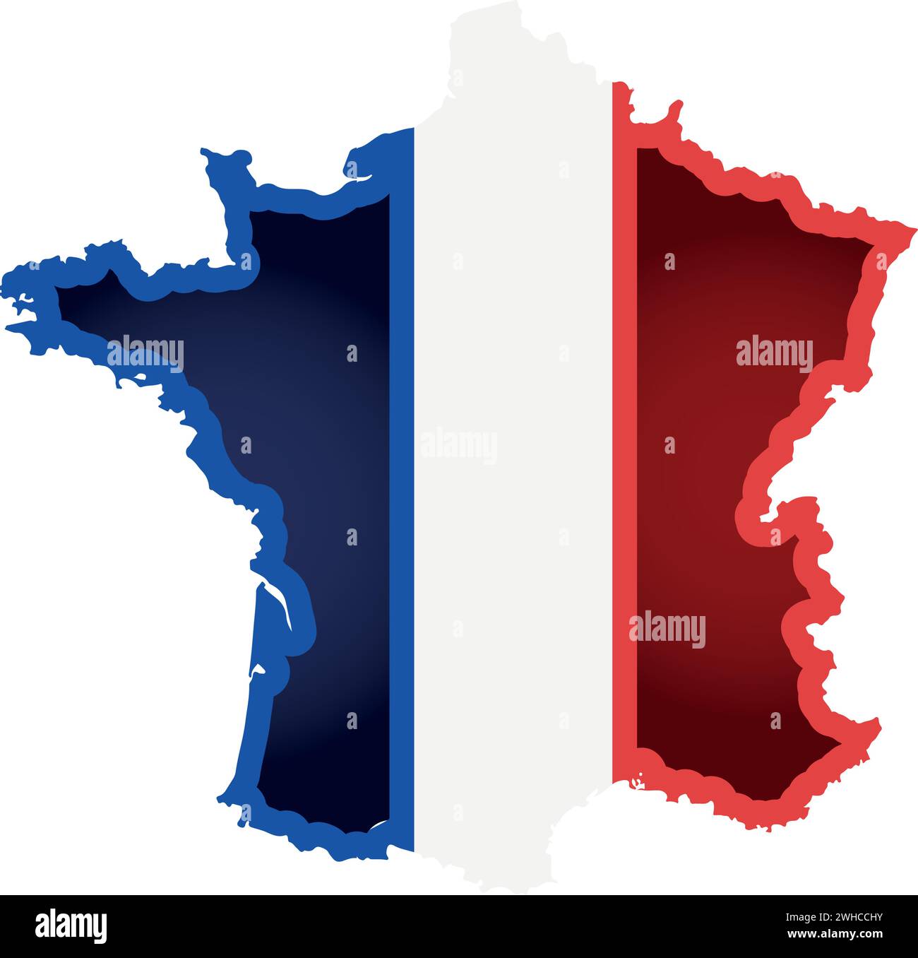 Mappa francia colorata immagini e fotografie stock ad alta risoluzione ...