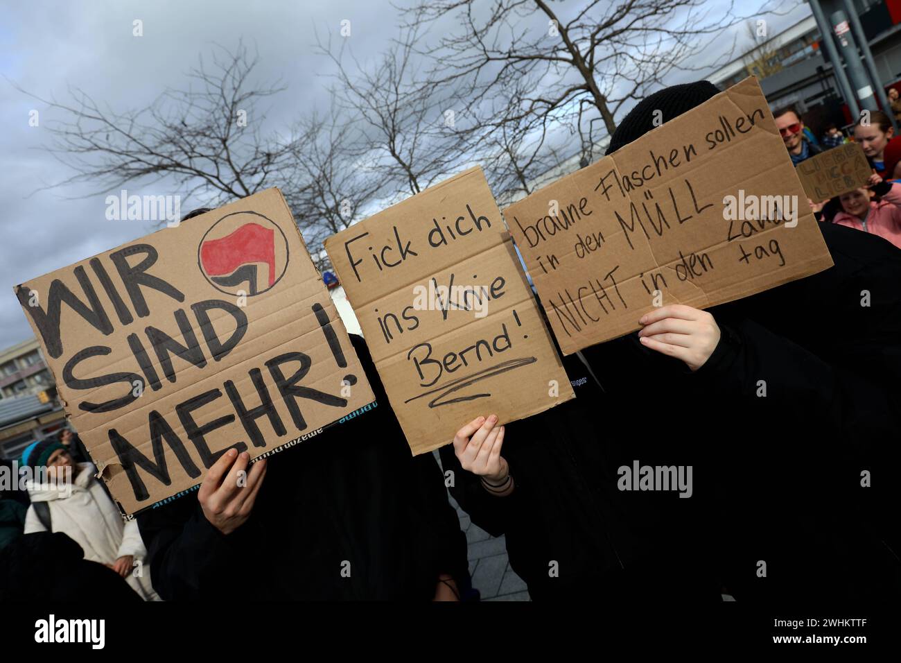 Demonstration unter dem motto ãNie wieder ist jetzt C für Demokratie, gegen FaschismusÓ ...