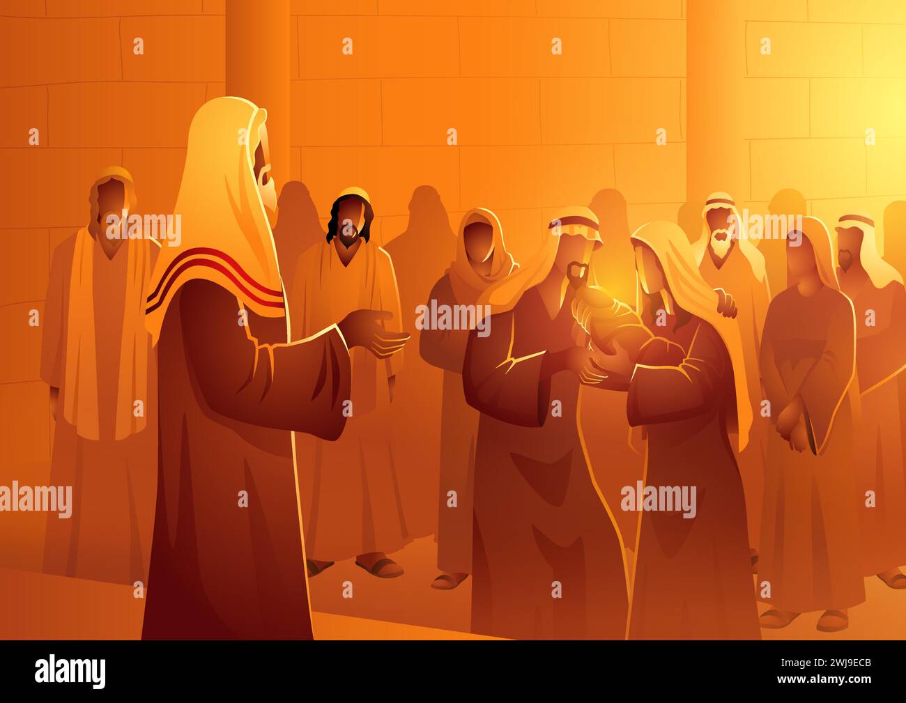 Presentation of jesus in the temple Immagini Vettoriali Stock - Alamy