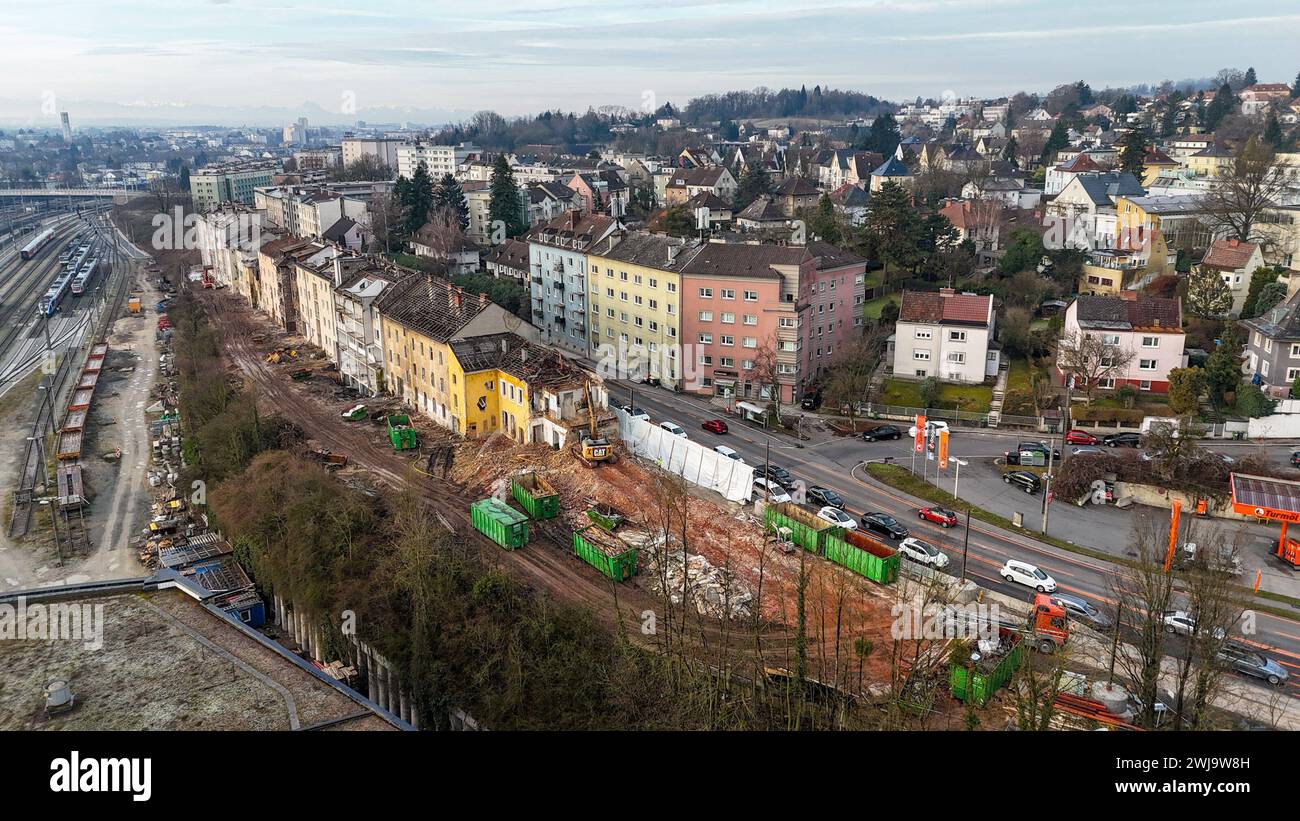 Linz, Waldeggstrasse, Abbruchhaeuser 14.02.2024, Linz, AUT ...