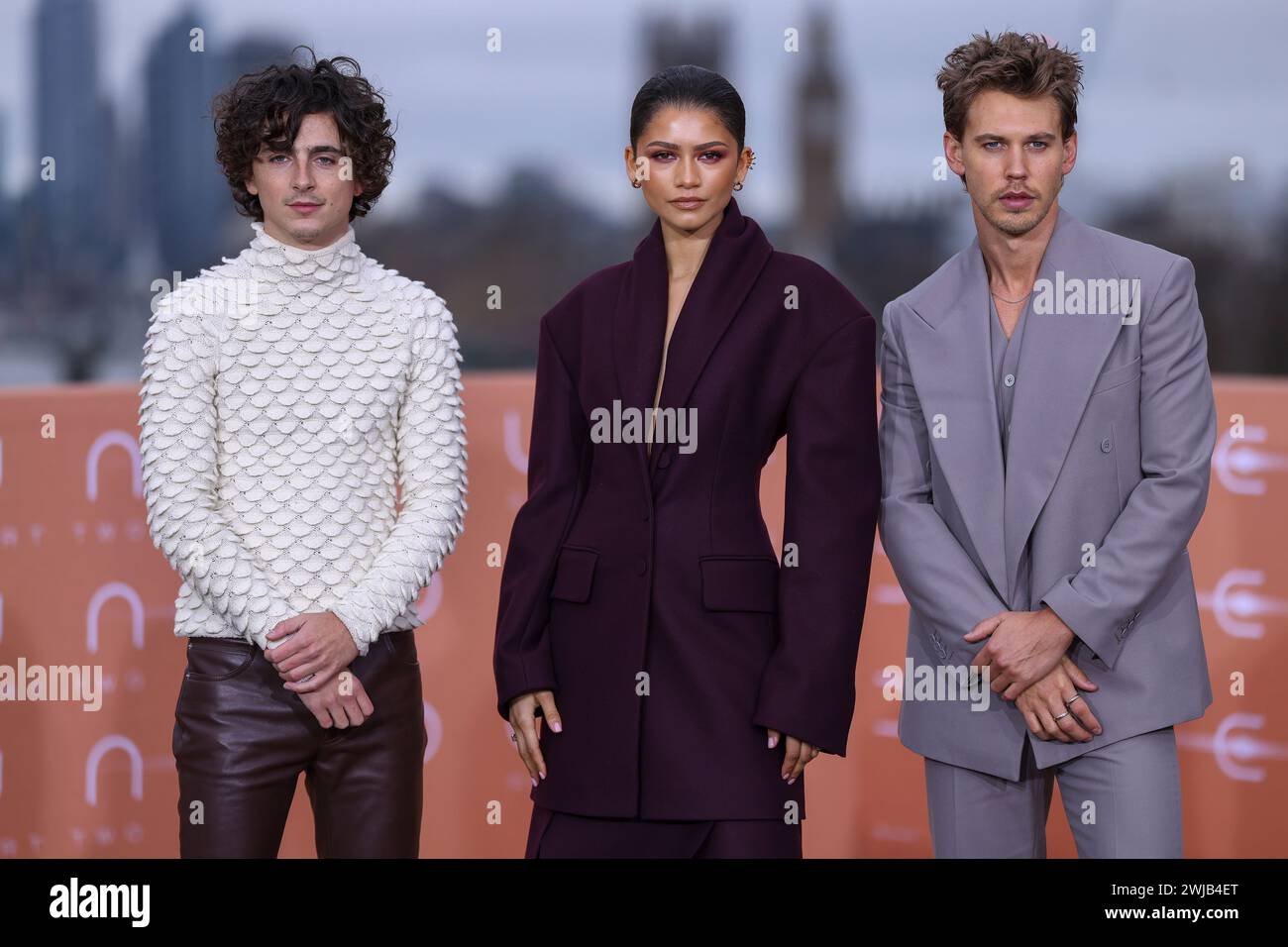 Timothee Chalamet, from left, Zendaya and Austin Butler pose for ...
