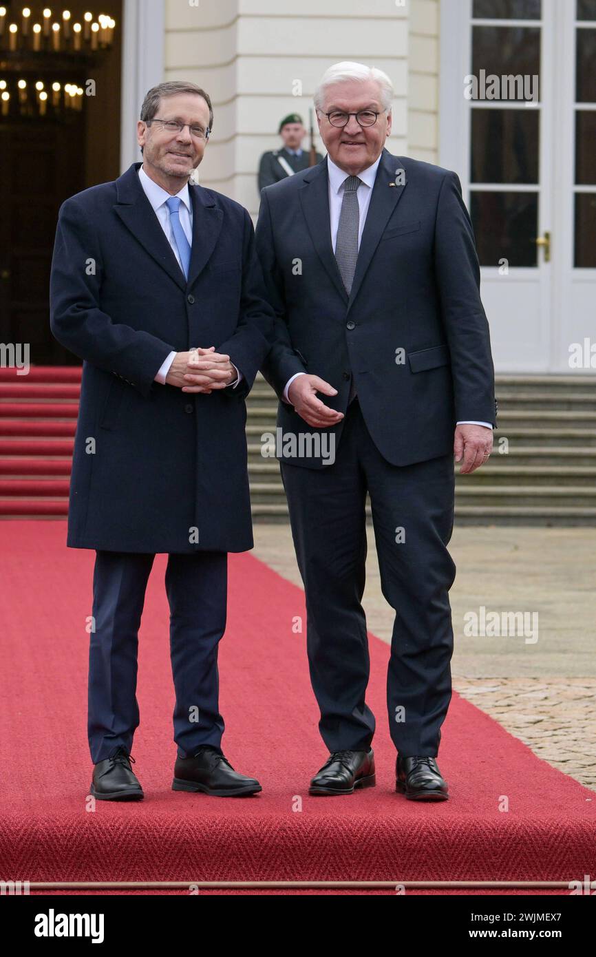 Berlino, Deutschland 16. Febbraio 2024: Begrüßung S.E. des Präsidenten ...