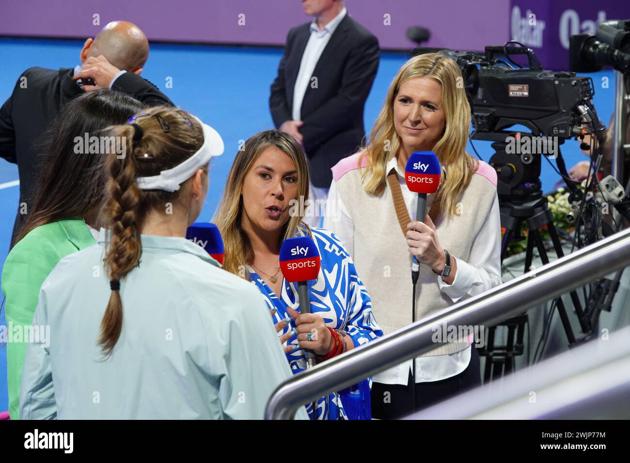 Doha, Qatar. 16 febbraio 2024. Elena Rybakina, nata in Russia, ha ...