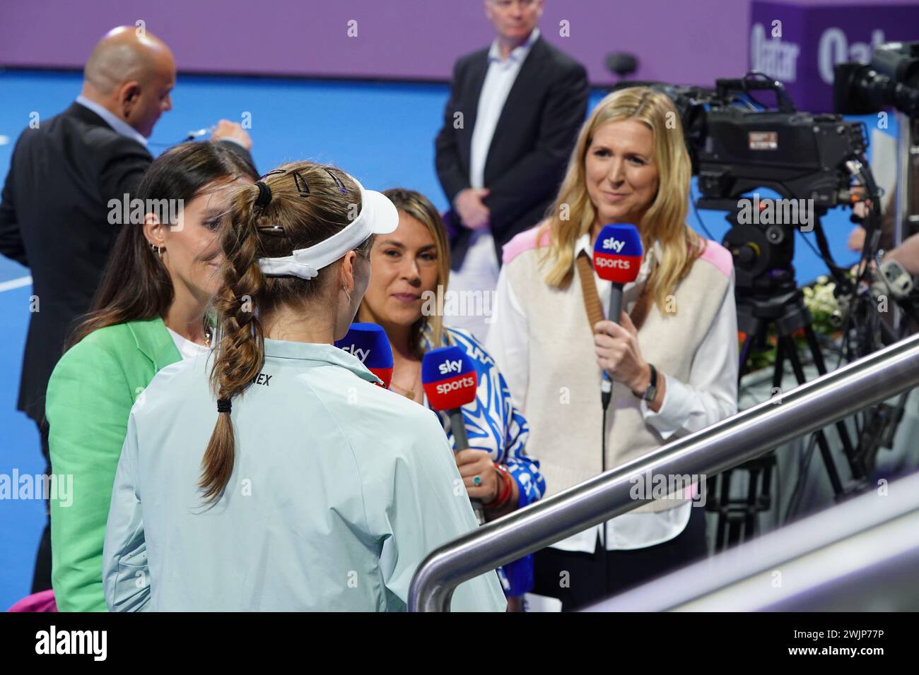 Doha, Qatar. 16 febbraio 2024. Elena Rybakina, nata in Russia, ha ...