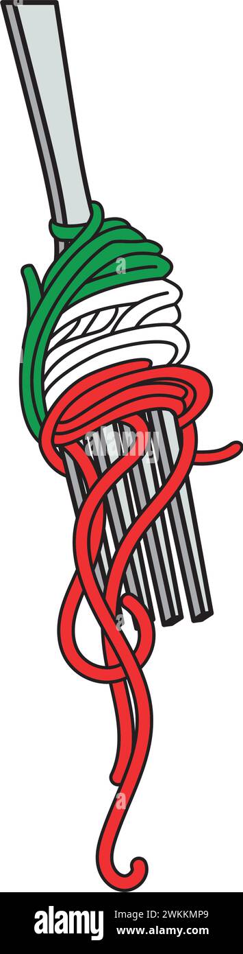 Italian flag spaghetti Immagini Vettoriali Stock - Alamy
