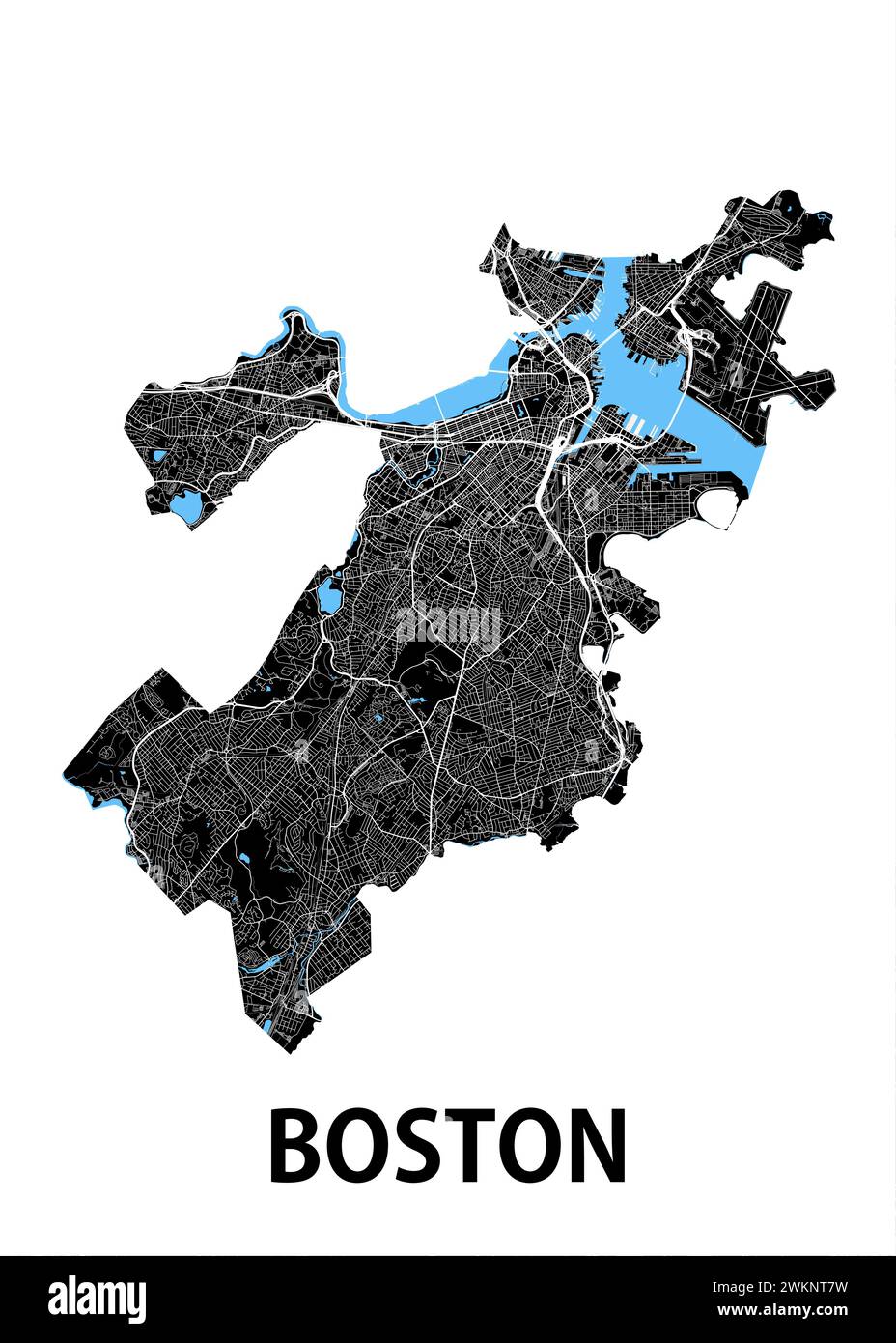 Mappa di boston massachusetts Immagini Vettoriali Stock - Alamy