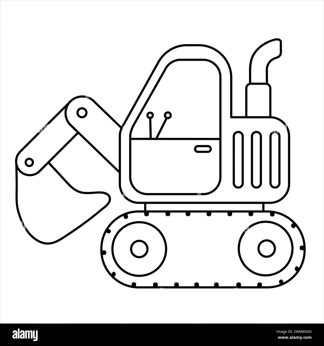 Disegno escavatore caterpillar Foto e Immagini Stock in Bianco e Nero ...