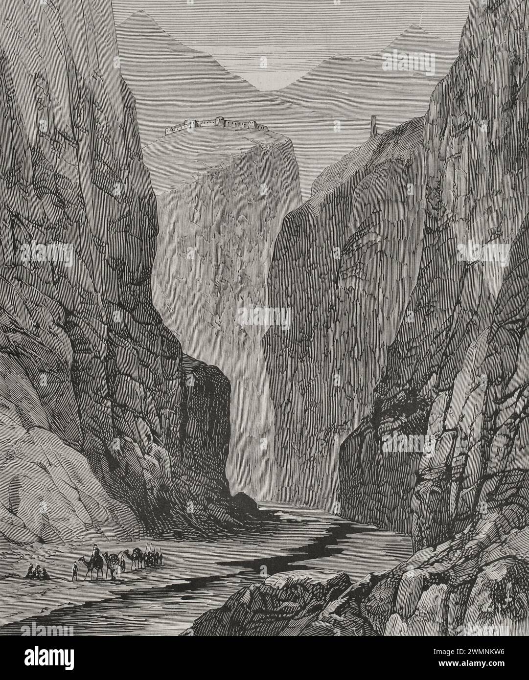 Storia dell'Afghanistan. xix secolo. Passo Khyber e forte di Ali Masjid ...