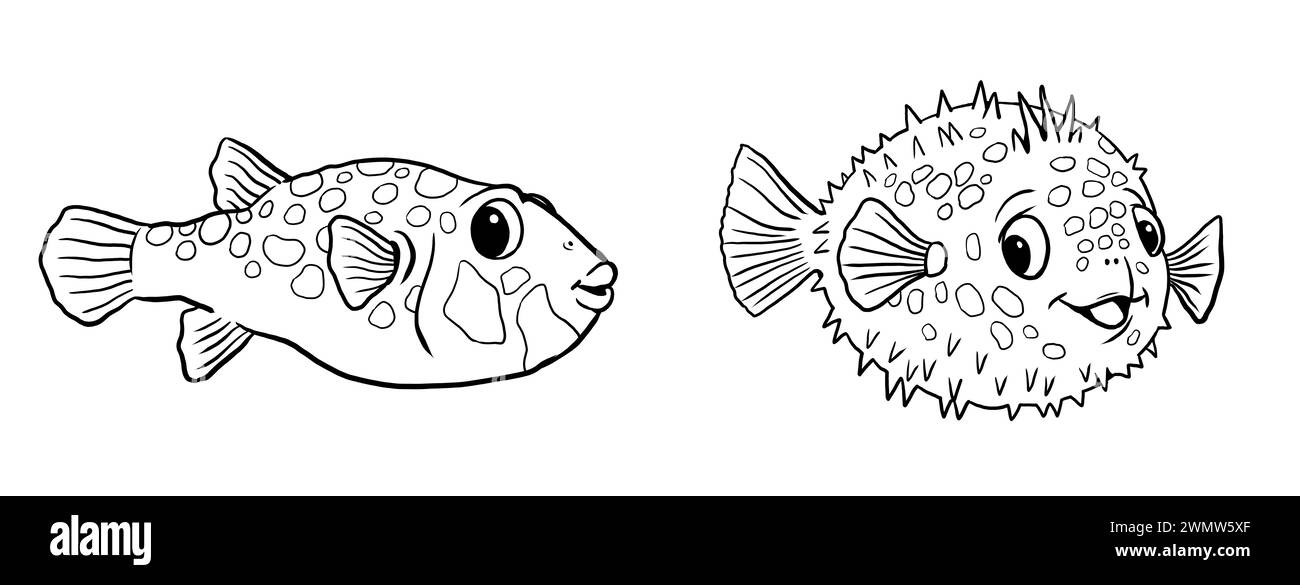 Divertente pesce pipa da colorare. Modello per un libro da colorare con ...