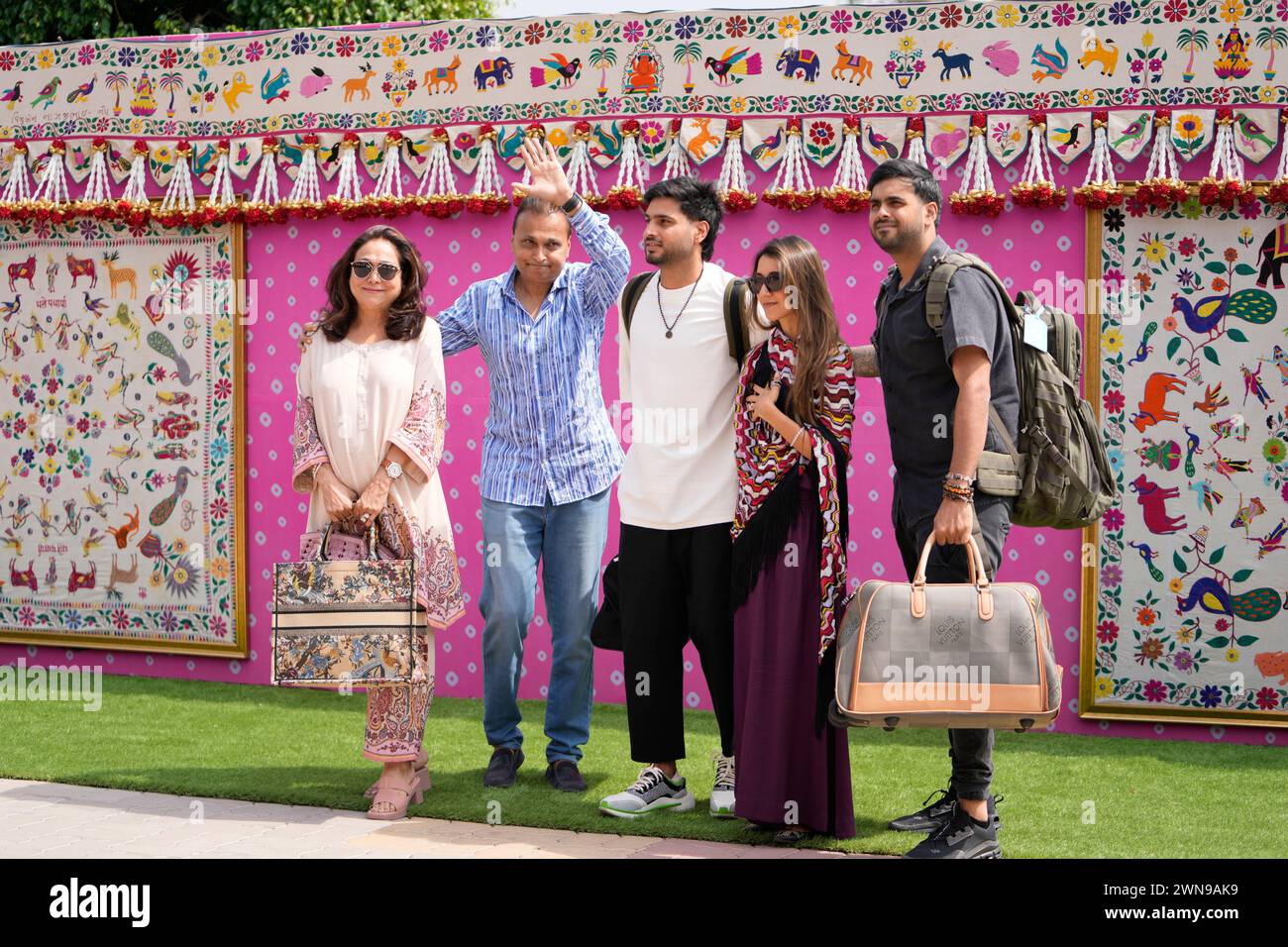 Anil Ambani, businessman and brother of Mukesh Ambani, second left ...