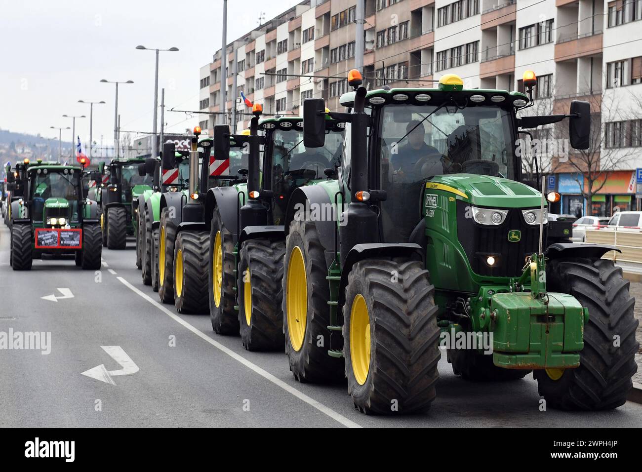 Praga, Repubblica Ceca. 7 marzo 2024. Gli agricoltori cechi ...