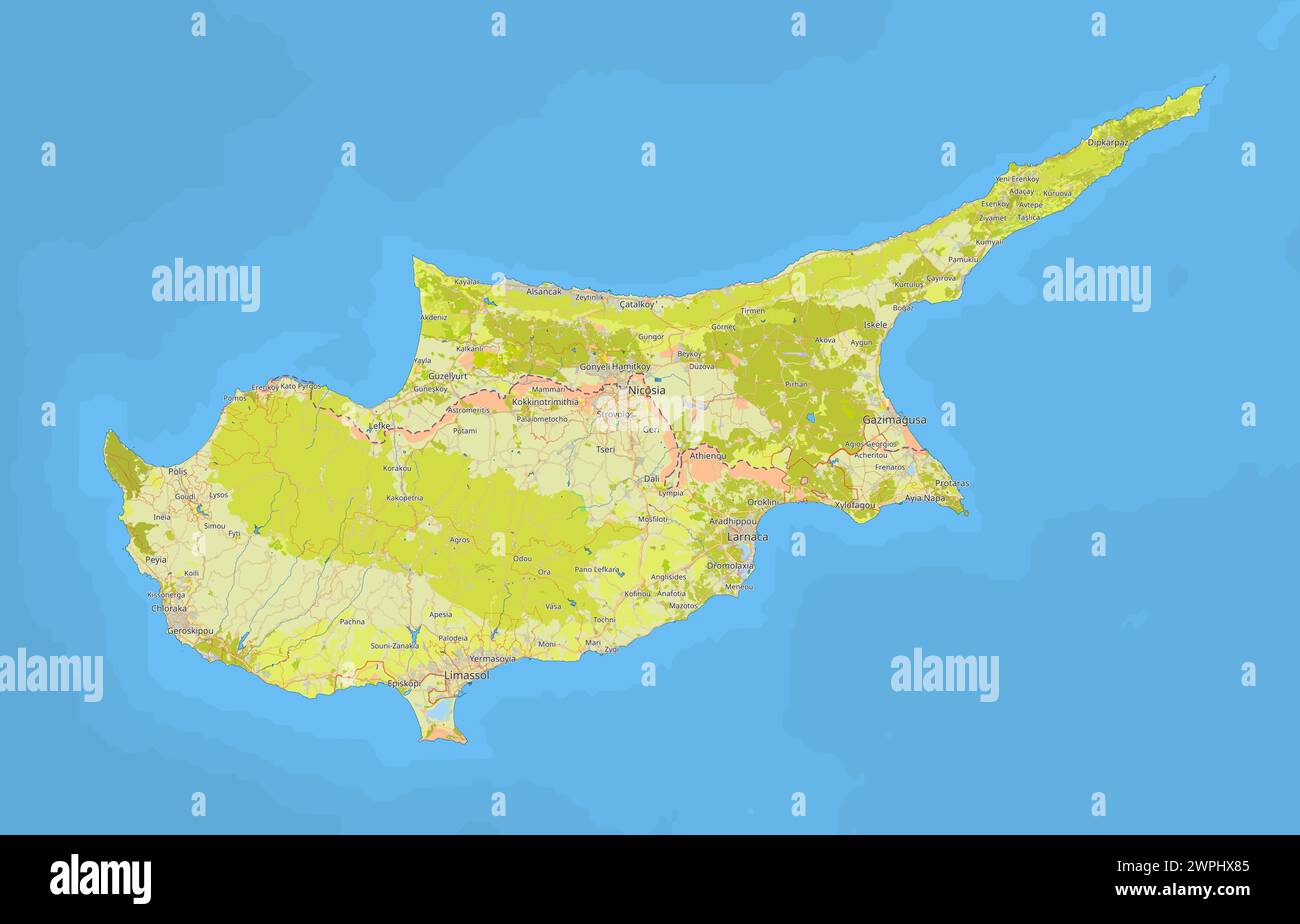 Mappa di paphos Immagini Vettoriali Stock - Alamy