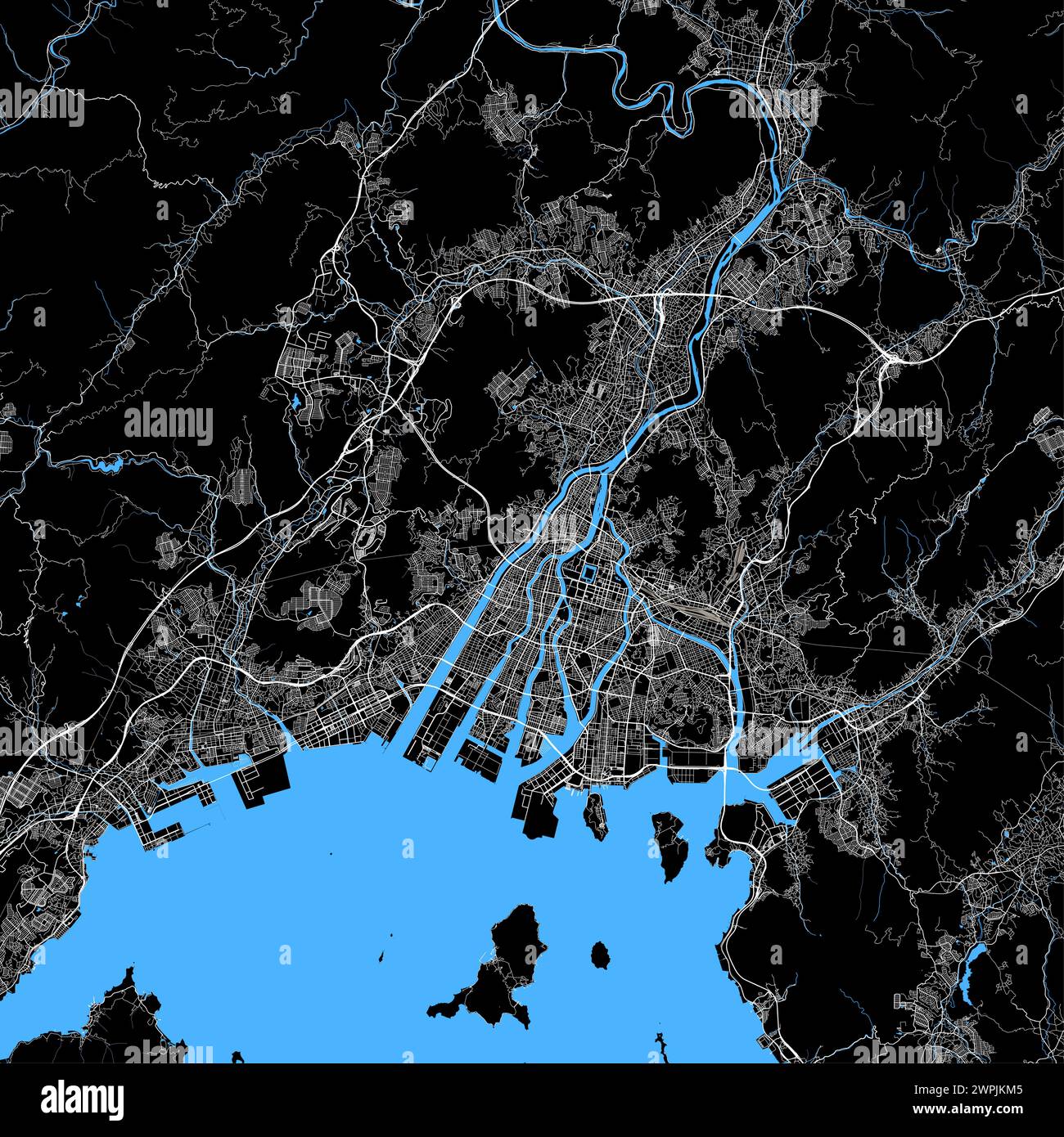 Hiroshima map Immagini Vettoriali Stock - Alamy