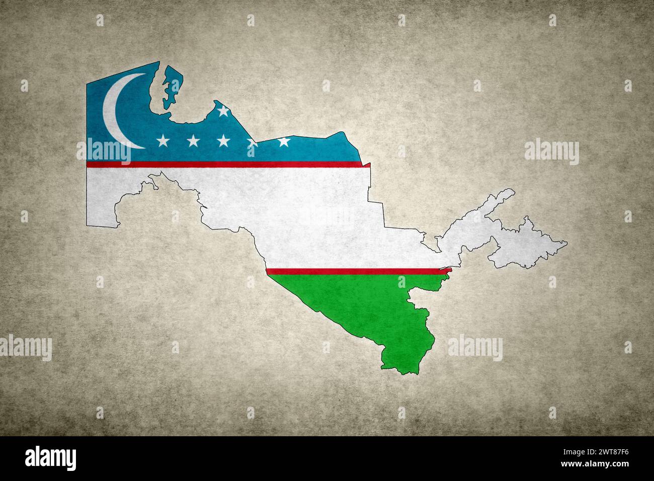 Mappa dell'uzbekistan immagini e fotografie stock ad alta risoluzione ...