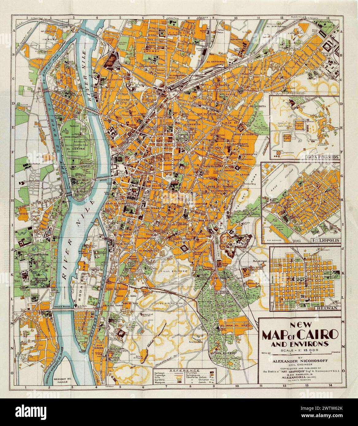 Mappa storica del cairo immagini e fotografie stock ad alta risoluzione ...