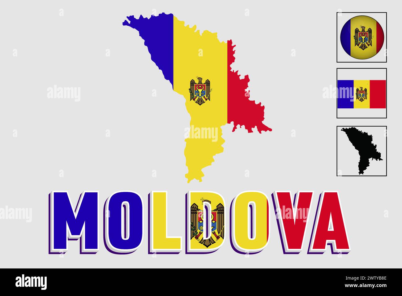 Mappa confine moldavia Immagini Vettoriali Stock - Alamy