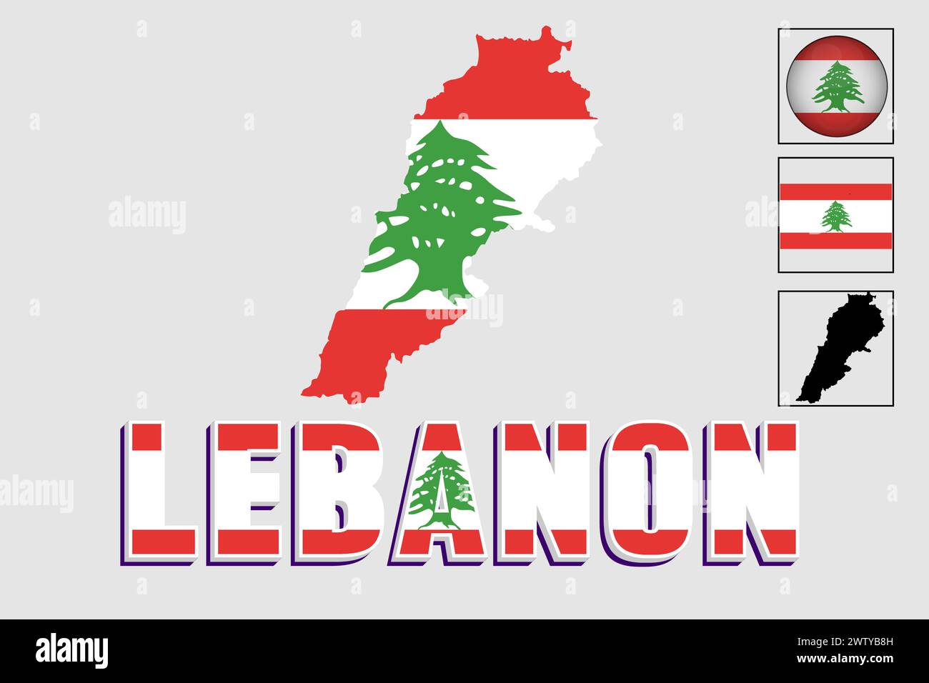 Lebanon map Immagini Vettoriali Stock - Alamy