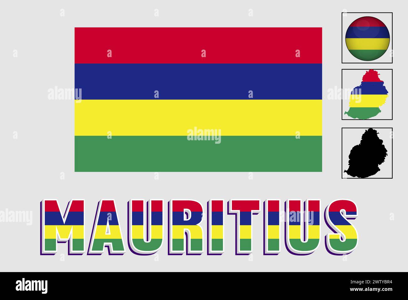 Mappa di mauritius Immagini Vettoriali Stock - Alamy